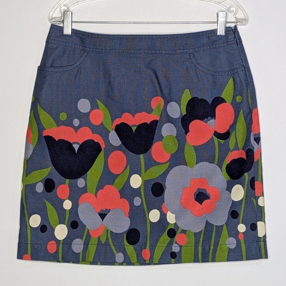 Boden | Skirts | Boden Blue Floral Cotton Mini Pencil Skirt 8 | Poshmark